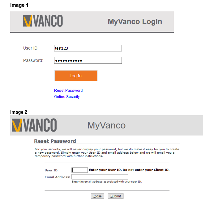 How do I reset my password? – Vanco